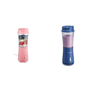 hamilton beach portable blenders for shakes and smoothies bundle with 14 oz bpa free travel cups and lids, models 51171 and 51132