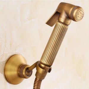 FANCUF Hand Held Bidet Spray Shower Set Copper Bidet Sprayer Lano Toilet Bidet Faucet Lavatory, lingsad-0236