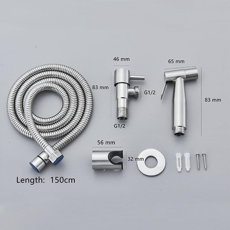 FANCUF Portable Bidet Sprayer Toilet Bidet Faucet Bathroom Shattaf Valve Set Hygienic Shower Faucet, lingsad-0236