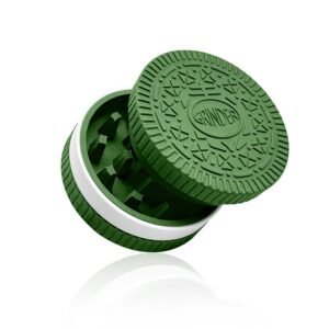 owlstem grinder, 2.2 inch stronger grip biscuit shape design grinder (single, green)