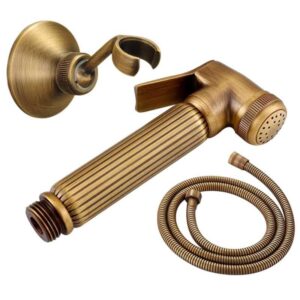 FANCUF Hand Held Bidet Spray Shower Set Copper Bidet Sprayer Lano Toilet Bidet Faucet Lavatory, lingsad-0236