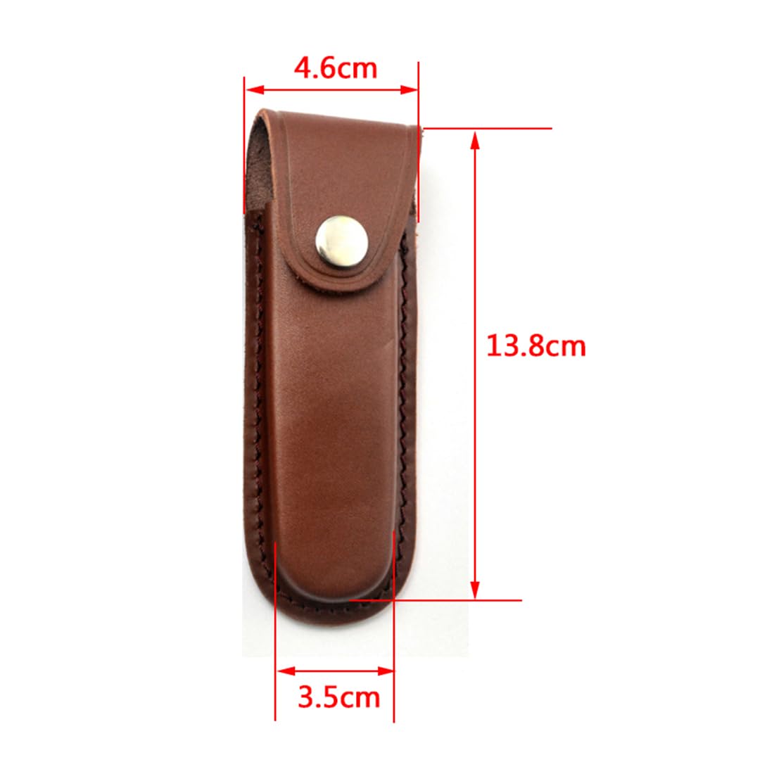 Folding Blade Pocket Knife Sheath 5 Inch Leather Knife Sheath Leather Case with Snap Closure Belt Loop Case Leather Pouch Folding Knife Sheath Holder