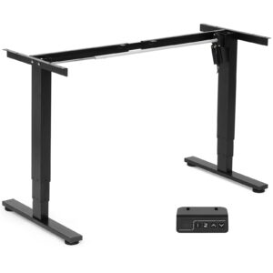 topsky single motor 3 stage electric adjustable standing computer desk with wider adjustable height range 24"-48.4" for home and office df01.11 (black frame only)