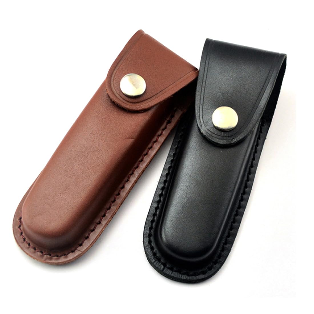 Folding Blade Pocket Knife Sheath 5 Inch Leather Knife Sheath Leather Case with Snap Closure Belt Loop Case Leather Pouch Folding Knife Sheath Holder