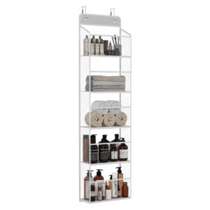 keegh over the door organizer bathroom with waterproof pockets, 5 shelf over the door storage, behind door storage for bathroom, closet, bedroom, pantry, nursery