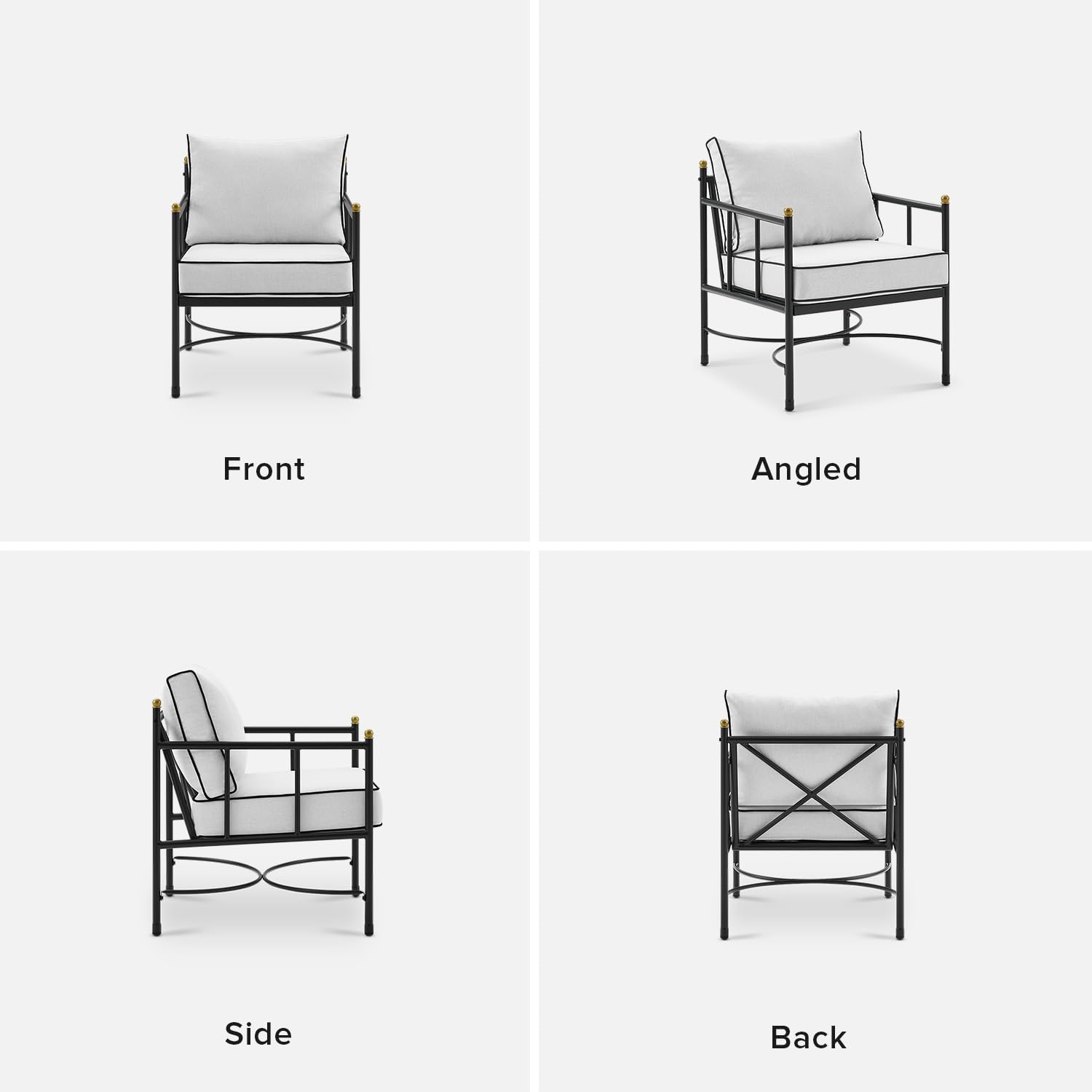 mopio Odelia 3 Piece Outdoor Furniture Set, Bistro Table and Chairs Set of 2, Premium Metal Patio Conversation Set, for Balcony, Small Apartments, Porch, Backyard, Patio Chairs Set of 2, Coffee Table