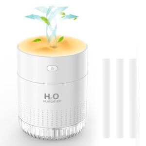 hotbag portable mini humidifier for plants indoor 500ml small cool mist humidifier usb rechargeable mini humidifier for desk travel office home nursery auto shut-off 2 mist modes with night light