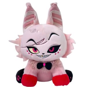 wrohasil hazbin hotel plush husk, 9.8 inch hazbin hotel plush angel meow dolls pillow, helluva boss plushies figure gifts for boys girls birthday (angel meow)