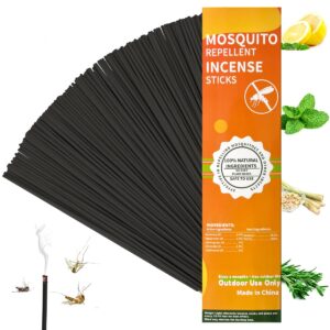 120 pack mosquito repellent sticks, deet free citronella incense sticks plant-based, for outdoor indoor use during patio, camping trips, picnics, backyards activities, long lasting bug protection