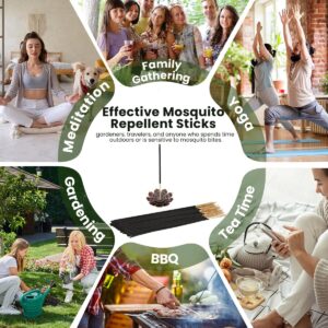 120 Pack Mosquito Repellent Sticks, Deet Free Citronella Incense Sticks Plant-Based, for Outdoor Indoor Use During Patio, Camping Trips, Picnics, Backyards Activities, Long Lasting Bug Protection