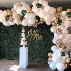 Golden Miss to Mrs Sign Wood Party Banner for Bridal Shower Decor, Bachelorette Party Backdrop, Engagement, Wedding, Couples, Greenery Hedge Wall, Photo Backdrop