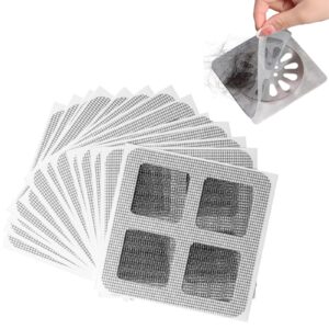 disposable shower drain hair catcher mesh stickers, floor drain sticker, disposable drain hair catcher, bathroom, laundry, bathtub, kitchen, sink, for human and pet hair (50pcs)