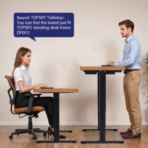 TOPSKY Single Motor 3 Stage Electric Adjustable Standing Computer Desk with Wider Adjustable Height Range 24"-48.4" for Home and Office DF01.11 (Black Frame only)