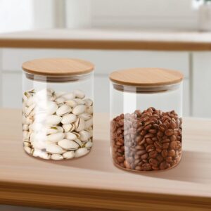 BSDPREF 27oz Glass Food Storage Jars Set of 1, Glass Storage Jars with Airtight Lids Pantry Organization Jar, Spice Jar, Blooming Tea, Coffee and Sugar Container, Small Canister Set for Kitchen