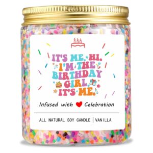 tay-lor birthday candle with vanilla scent - birthtay merch gifts with i'm the birthday girl for party decorations, handcrafted, 9 oz long-lasting candles