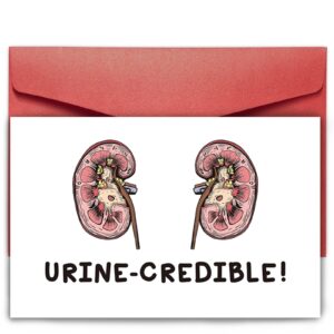 humor graduation card for medical student nurse, funny thank you card for nephrologist doctor kidney donor, kidneys pun greeting card for friends, appreciation card