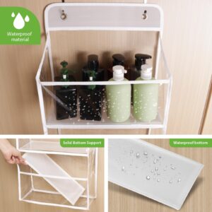 KEEGH Over The Door Organizer Bathroom with Waterproof Pockets, 5 Shelf Over The Door Storage, Behind Door Storage for Bathroom, Closet, Bedroom, Pantry, Nursery