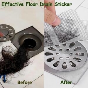 Disposable Shower Drain Hair Catcher Mesh Stickers, Floor Drain Sticker, Disposable Drain Hair Catcher, Bathroom, Laundry, Bathtub, Kitchen, Sink, for Human and pet Hair (50pcs)