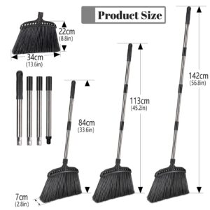 Masthome Outdoor Broom for Floor Cleaning, 56" Heavy Duty Commercial Broom with Hard Bristles,Angle Brooms Heavy Duty Broom for Home Garage Kitchen Office Courtyard Lobby Lawn Concrete