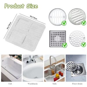 Disposable Shower Drain Hair Catcher Mesh Stickers, Floor Drain Sticker, Disposable Drain Hair Catcher, Bathroom, Laundry, Bathtub, Kitchen, Sink, for Human and pet Hair (50pcs)