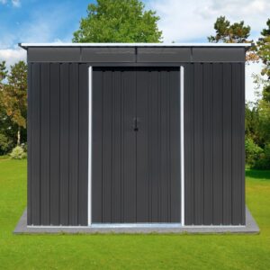 HOMLOVLY 8FT x 6FT Sheds Outdoor Storage Shed,Metal Garden Shed,Waterproof Garden Storage Tool Shed with Lockable Door,for Bike Backyard Patio,Lawn and Outside,Black