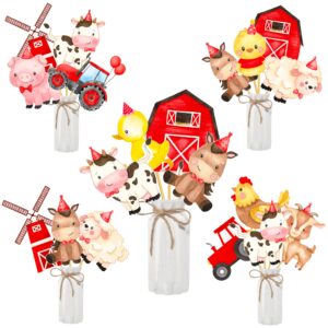 32pcs farm animal centerpiece sticks farm birthday party centerpiece decorations farm theme table toppers for barnyard birthday barn party baby shower supplies