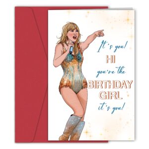 inbufruy funny birthday card for her, happy birthday card gifts for sister niece daughter best friend, it's you hi you're the birthday girl it's you