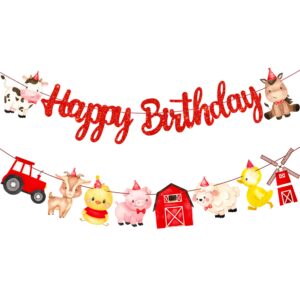 farm birthday party decorations red farm happy birthday banners farm animal party decorations for farm barnyard birthday party barn theme baby shower supplies