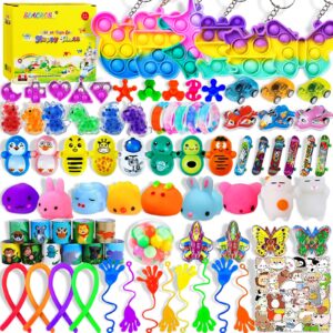 145 pcs party favors for kids, pop fidget toys pack, goodie bags fillers for kids birthday party, prizes in bulk for school, pinata stuffers, classroom prizes, treasure box toys, birthday gift toys