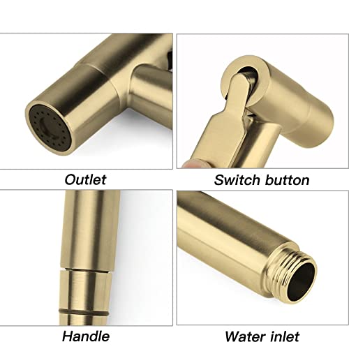 FANCUF Handheld Bidet Toilet Sprayer Hygienic Shower Tap Bathroom Bidets Self Cleaning Wall Mount Faucet Accessories, lingsad-0236