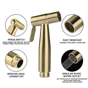 FANCUF Handheld Bidet Toilet Sprayer Hygienic Shower Tap Bathroom Bidets Self Cleaning Wall Mount Faucet Accessories, lingsad-0236