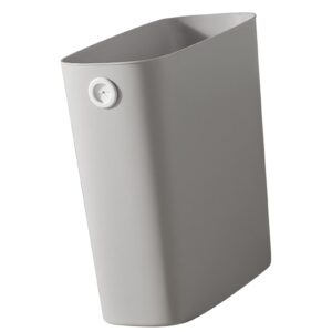 wastebasket trash container,small trash can wastebasket, garbage container basket, pp tpr plastic wastebasket slim open top garbage container bin for bathroom office bedroom kitchen(warm gray)