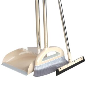 generic brooms and dustpans set - 3 pieces magic broom set, sweeping magic broom, dust pan and broom with long handle,home kitchen room lobby indoor floor cleaning broom and dustpan set for home