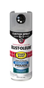 rust-oleum 384761 custom spray 5-in-1 flat gray universal bonding primer aerosol spray, 12 oz., gray