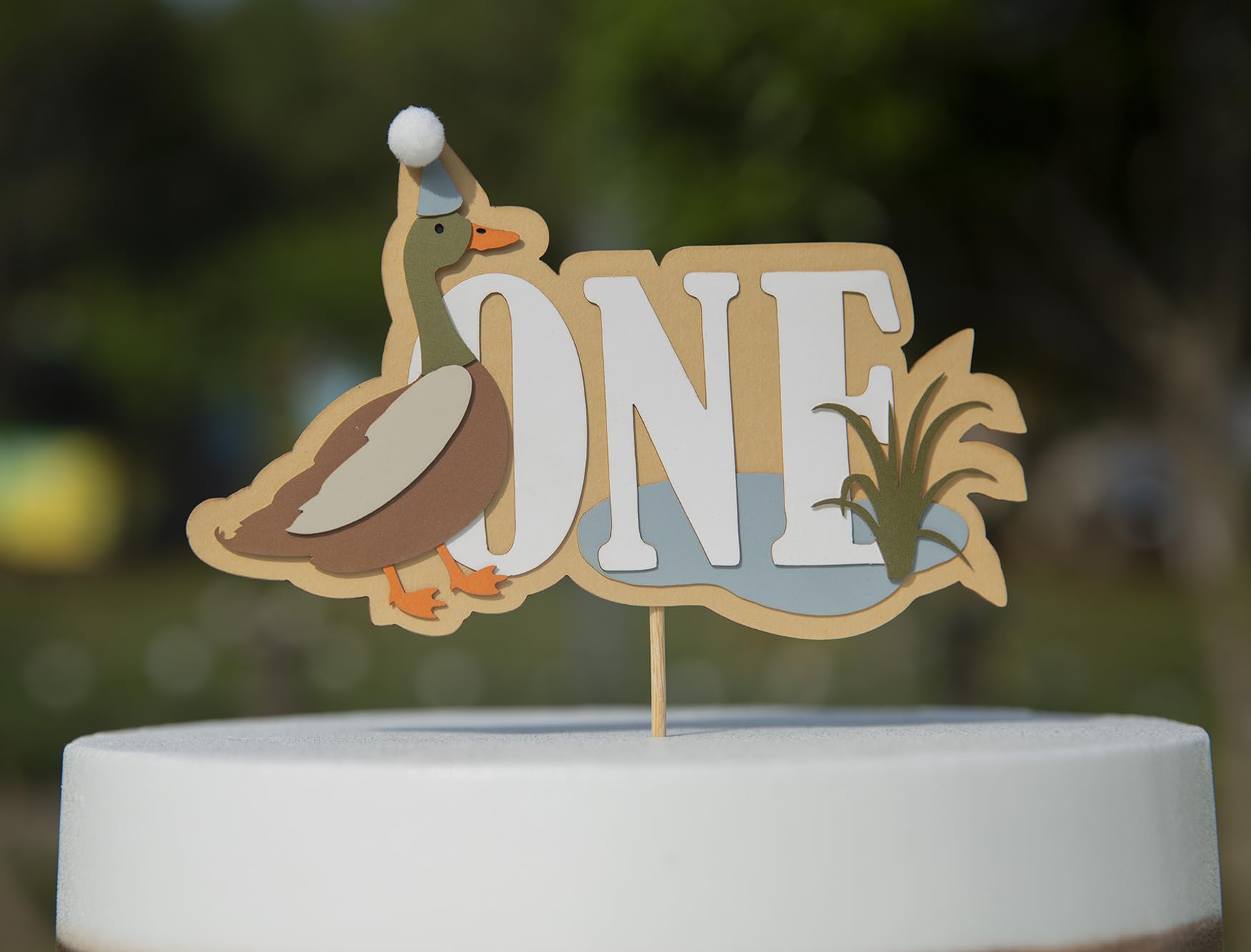 One Lucky Mallard Duck Cake Topper,Mallard 1st Birthday Decoration,Little Duck Hunter Party Decor,Mallard Duck Birthday Party Supplies,Duck Hunting Theme,Lucky Baby Shower Cake Tooper