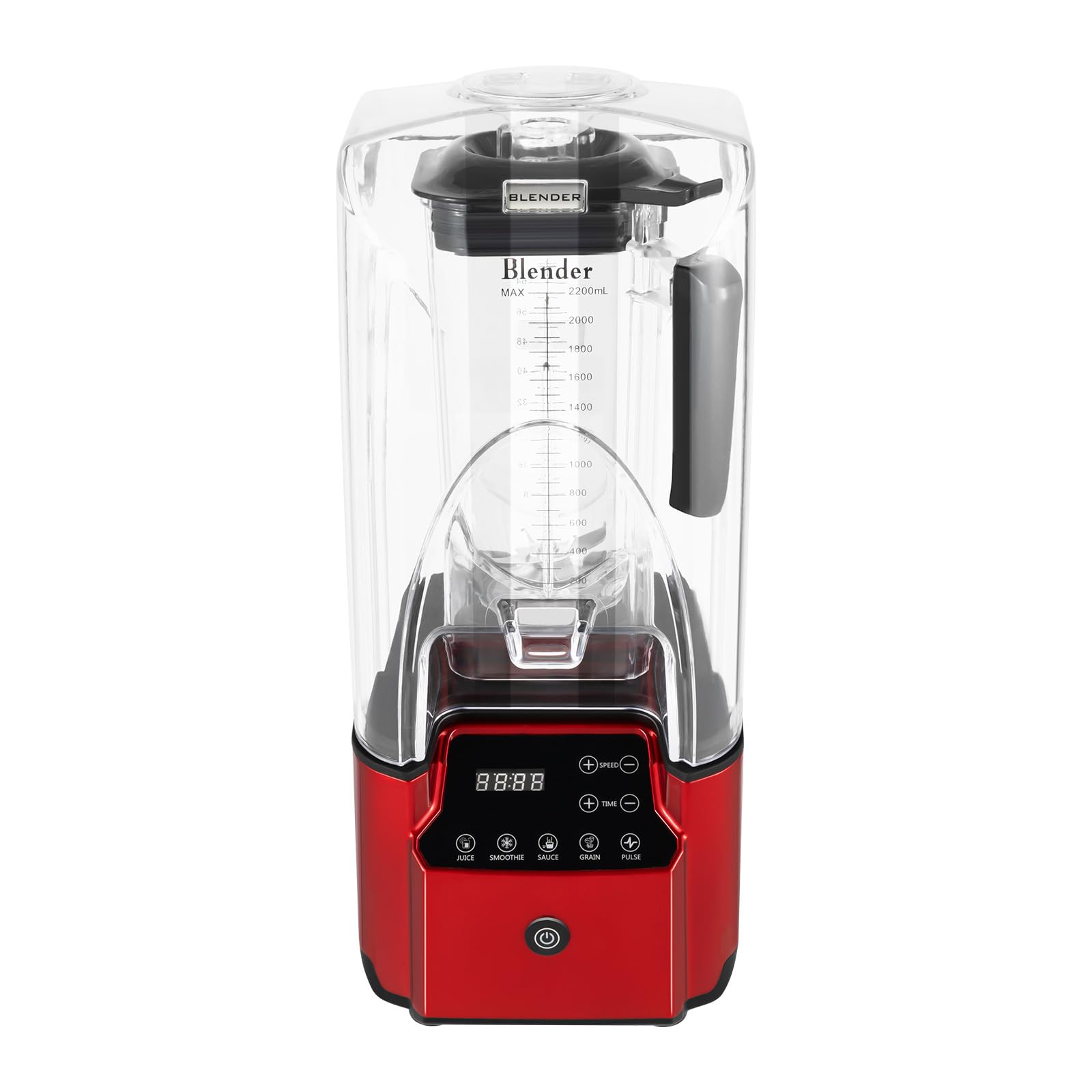 FTUREPAC 2200W Commercial Professional Blender W/Shield Quiet Sound Enclosure Timer,Smoothie Blender with Intelligent Touch Button and Clear LED Screen