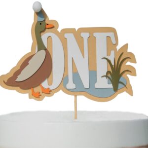 One Lucky Mallard Duck Cake Topper,Mallard 1st Birthday Decoration,Little Duck Hunter Party Decor,Mallard Duck Birthday Party Supplies,Duck Hunting Theme,Lucky Baby Shower Cake Tooper