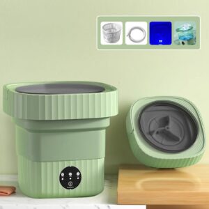 portable washer machine 10 liters small washing machine folding mini laundry machine small clothes compact portable washing machine with spin, 3 modes green washer portable washing machine for dorm rv