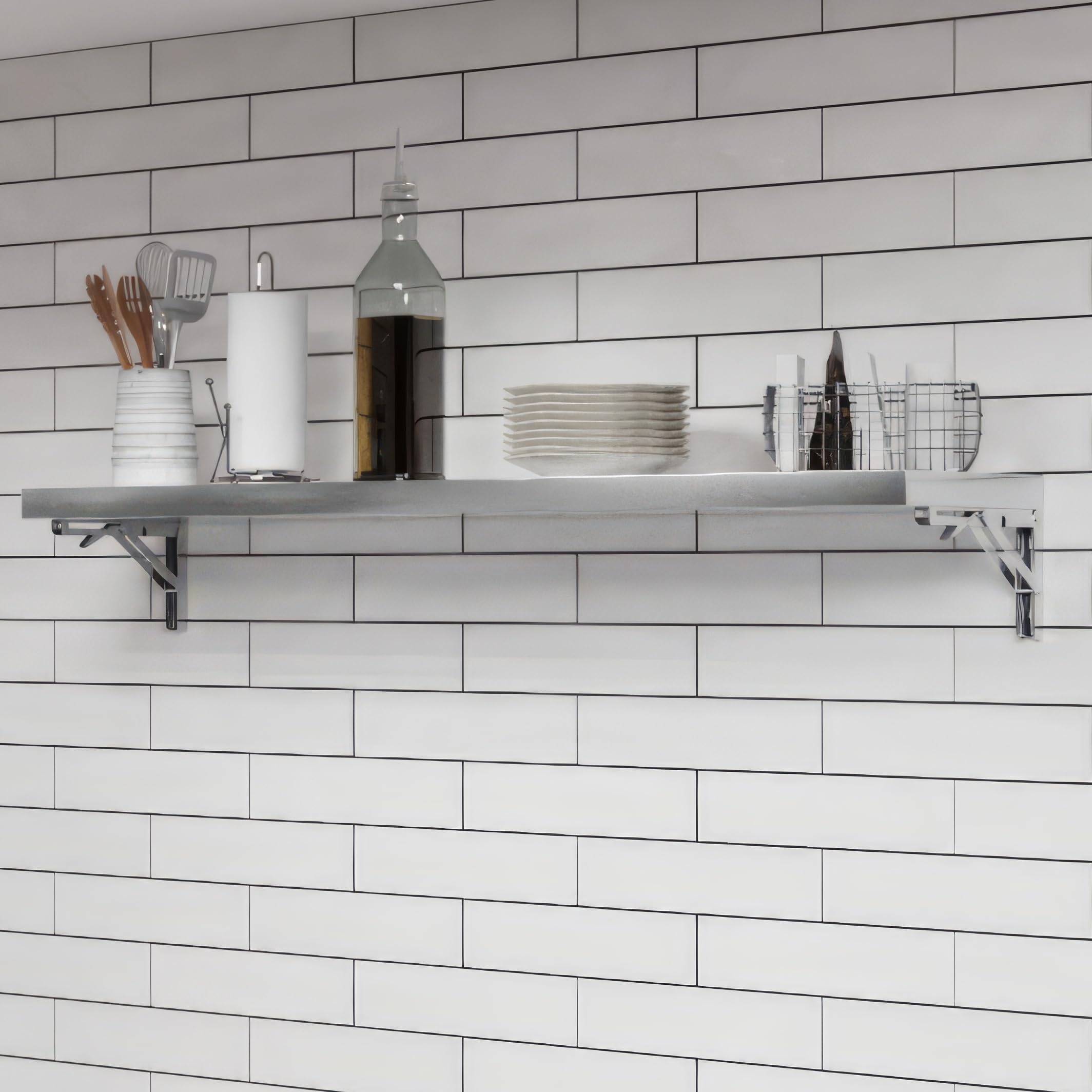 AmGood Stainless Steel Folding Wall Shelf | NSF Certified | Food Truck | Kitchen, Restaurant, Garage, Laundry, Utility Room (48" Long X 12" Deep)