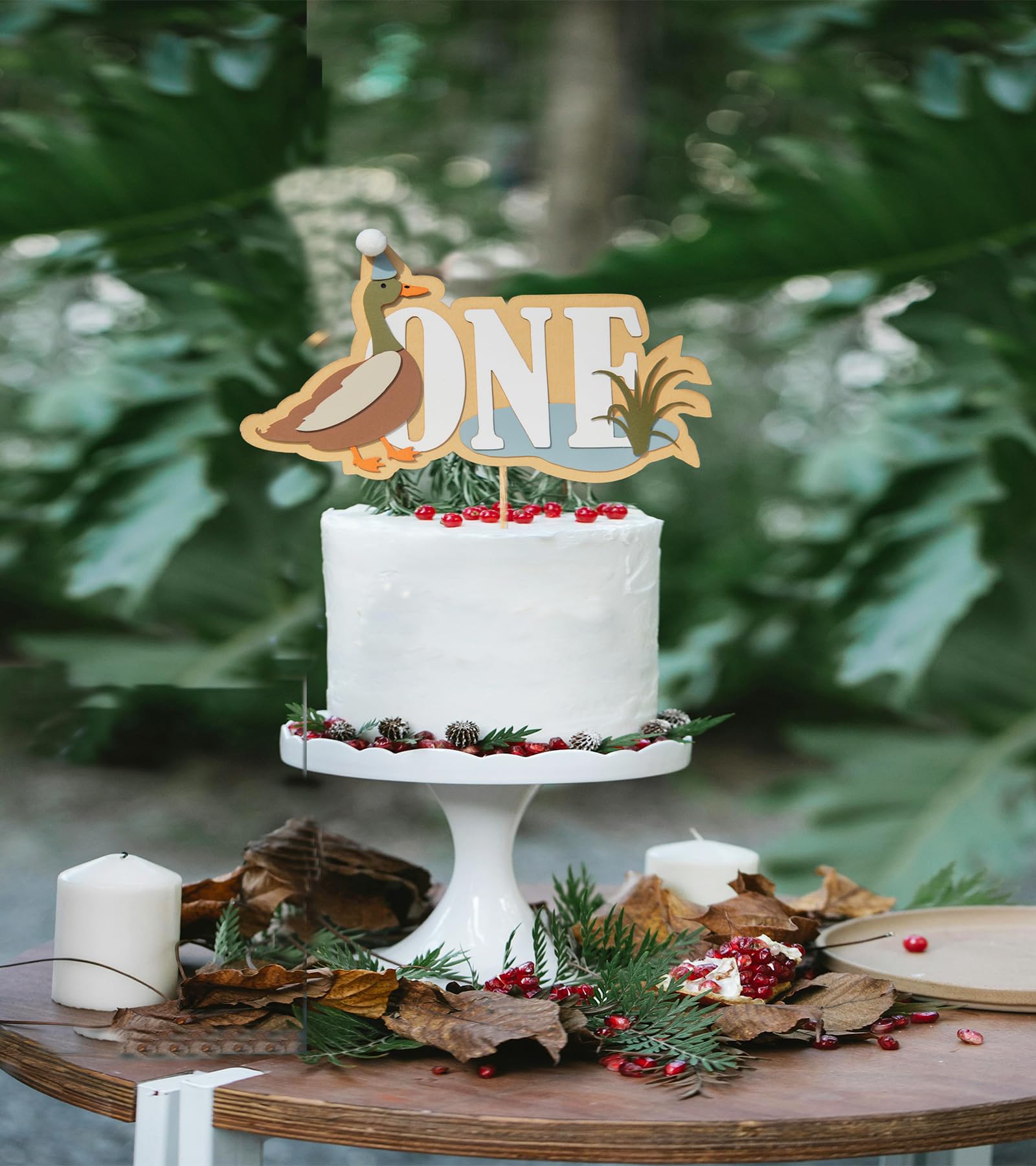 One Lucky Mallard Duck Cake Topper,Mallard 1st Birthday Decoration,Little Duck Hunter Party Decor,Mallard Duck Birthday Party Supplies,Duck Hunting Theme,Lucky Baby Shower Cake Tooper