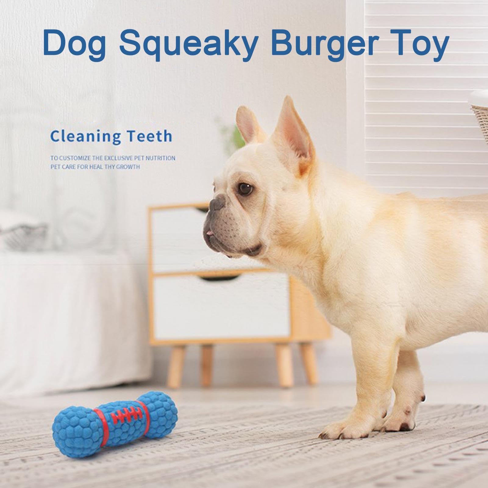 Generic Squeaky Dog Toy - Stuff Free Pet Chew Toy, Sound Dog Toy | Flexible Teething Toy for Dogs with Squeaker, Promoting Pet Dentals Health for Chew Breeds Squeaks Stimulated Puppies Dogs, Blue