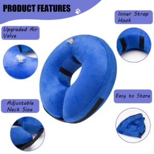 Dog Cone Collar, Inflatable Dog Cone Soft Protective Dog Cone Collar After Surgery Alternative E Collar Cone for Dogs and Cats Blue L (15-19") ﻿