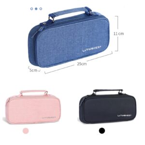 KEBEIXUAN Pencil Case Large Capacity Canvas Pencil Pouch Organizer with Zipper Multifunctional Pencil Box with Compartmens (Pencil Case Pink-A)