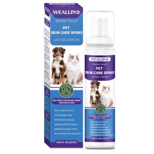 weallin hot spot itch relief spray for dogs & cats, hot spot treatment for dogs itch relief spray for dogs, pet treatment spray for itchy, irritated skin, allergy, rashes, wound care(4.06 fl oz)