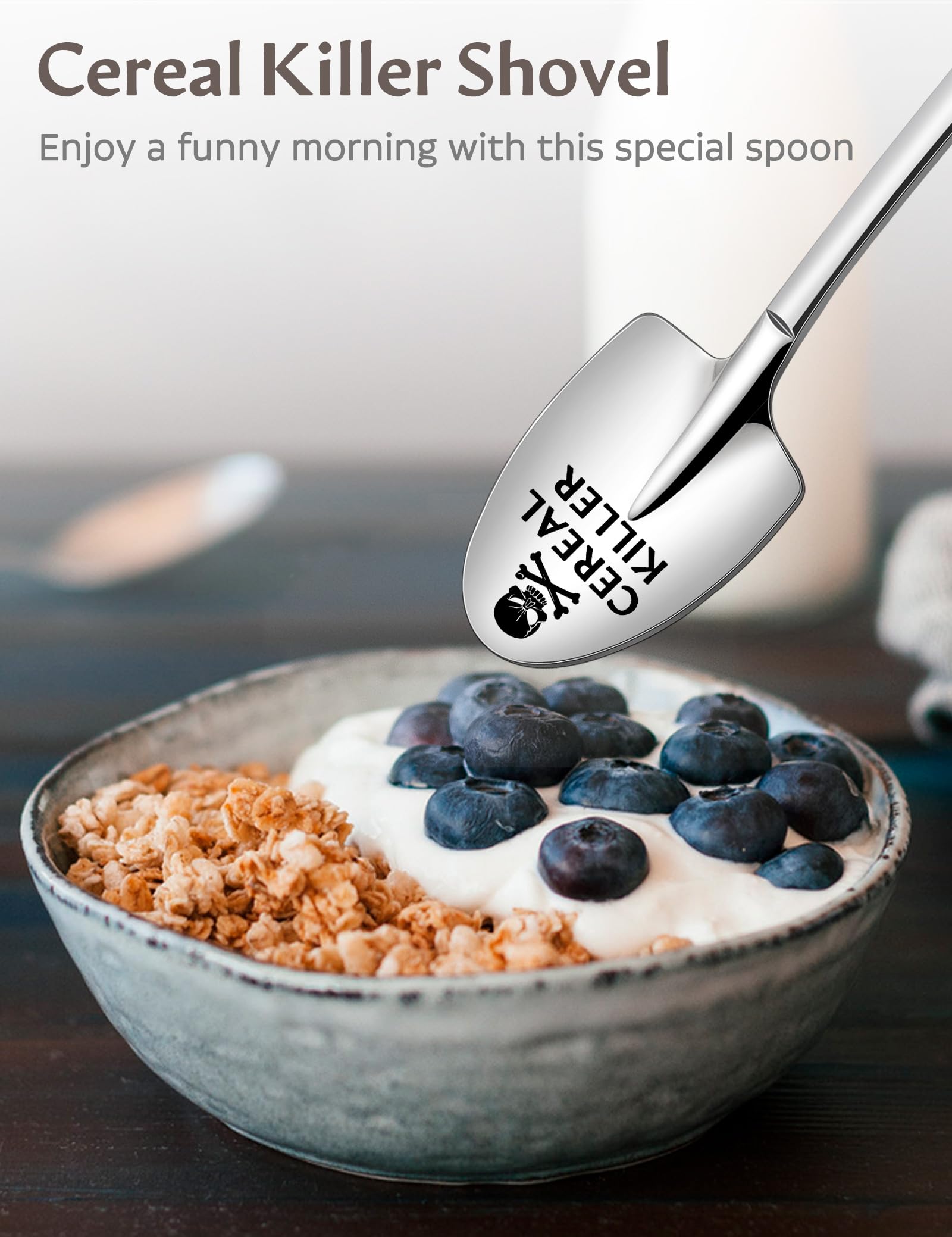 Funny Christmas Gifts for Men Stocking Stuffers, Mens Birthday Gifts for Him, Boyfriend, Husband, Unique Gifts for Dad, Grandpa, Gag Gifts Cereal Killer Spoon