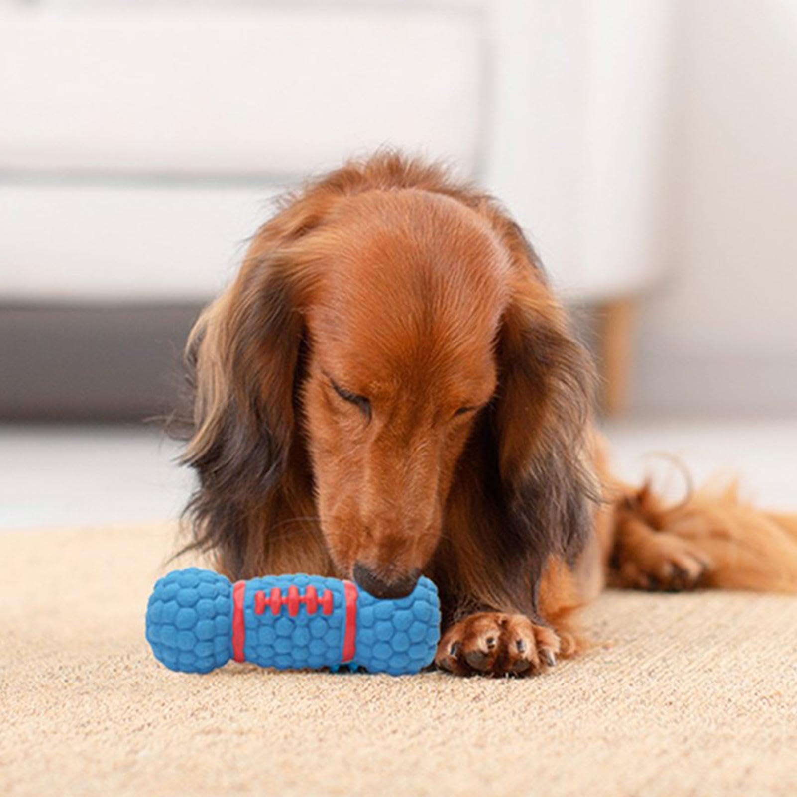 Generic Squeaky Dog Toy - Stuff Free Pet Chew Toy, Sound Dog Toy | Flexible Teething Toy for Dogs with Squeaker, Promoting Pet Dentals Health for Chew Breeds Squeaks Stimulated Puppies Dogs, Blue