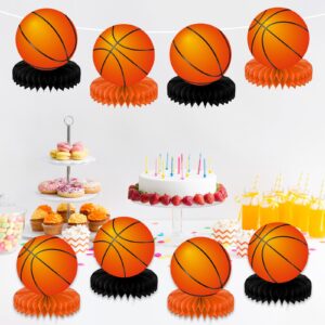 Chunnin 12Pcs Basketball Honeycomb Centerpiece Basketball Birthday Party Decoration Basketball Themed Party Table Toppers Basketball Party Table Centerpieces for Boy Sport Baby Shower Party Supplies