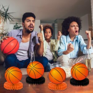 Chunnin 12Pcs Basketball Honeycomb Centerpiece Basketball Birthday Party Decoration Basketball Themed Party Table Toppers Basketball Party Table Centerpieces for Boy Sport Baby Shower Party Supplies