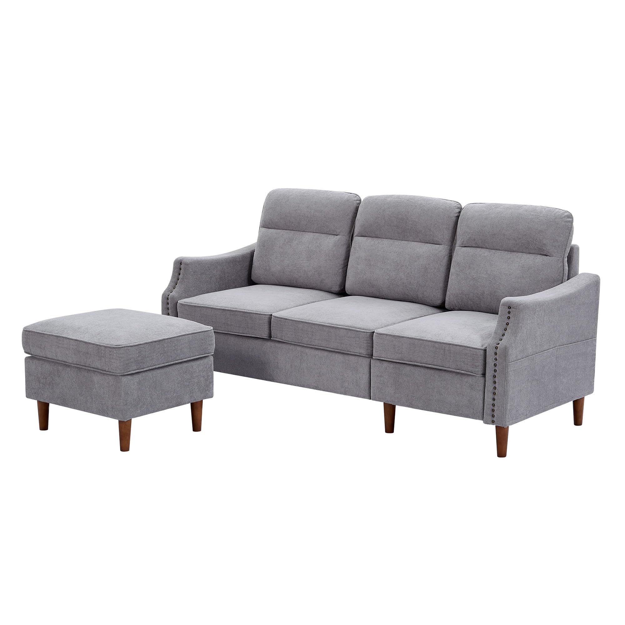 Enobala 79" Convertible Sectional Sofa Couch, 3 Seat L Shaped Sofa for Living Room, Apartment and Office