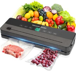 chidoyii vacuum sealer machine dry & moist food modes, 6-in-1 compact detachable food sealer vacuum sealer, build-in cutter and countdown with 20 vacuum seal bags